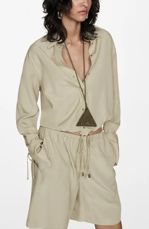 Mango Wide Leg Bermuda Shorts