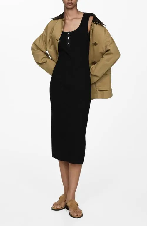 Mango Ribbed Midi Dress