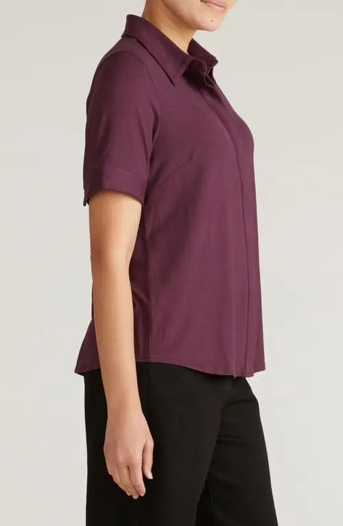 Universal Standard Chelsea Short Sleeve Shirt - Acai