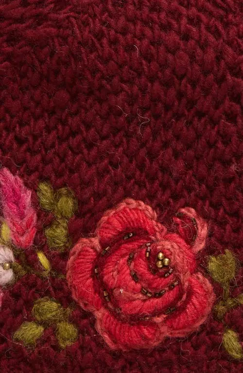 French Knot Josephine Wool Cloche - Red | Editorialist display picture 1