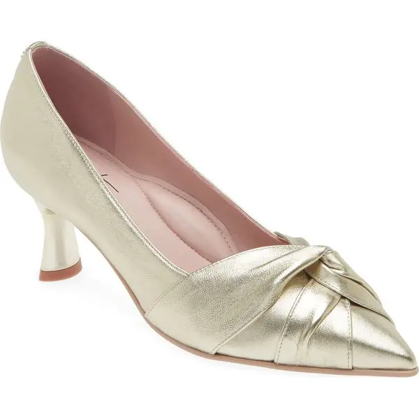 Naot Harlow Pointed Toe Pump - Gold Metallic Leather