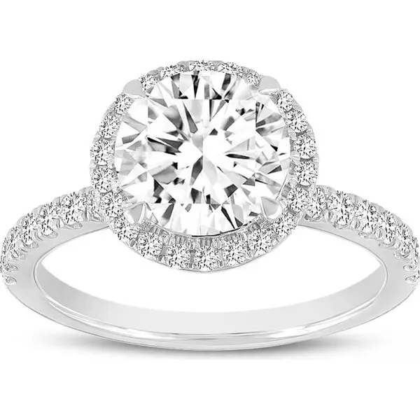 LUVMYJEWELRY 2.45 Ct Niri Round Lab Grown Diamond Ring - 14k White Gold