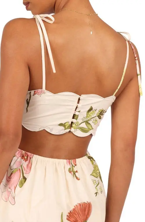 PETAL & PUP Adelaide Scallop Cutout Tie Strap Maxi Dress