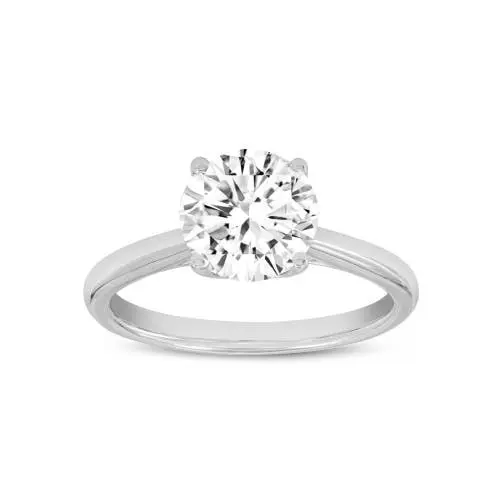 LUVMYJEWELRY 2.0 Ctw Round Lab Grown Diamond Solitaire Ring - 14k White Gold