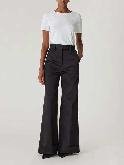 Rebecca Taylor Techy Sateen Wide Leg Pant