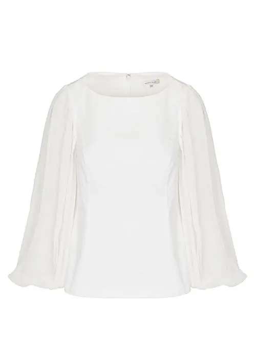 Rebecca Taylor Heavy Cotton Chintz Boat Neck Top