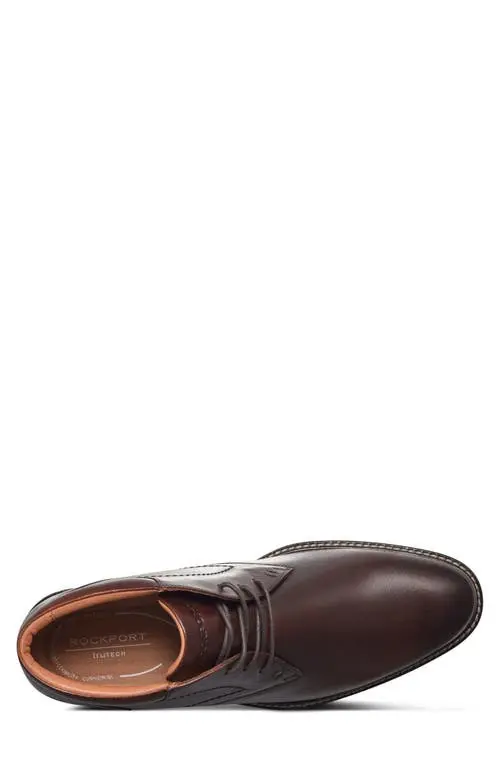 Rockport Flynn Plain Toe Derby Boots - Dark Brown