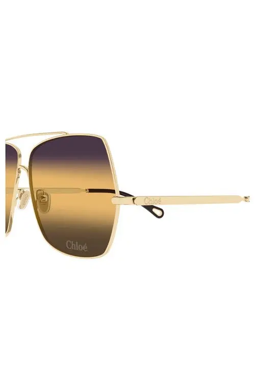 Chloé 62mm Gradient Square Sunglasses