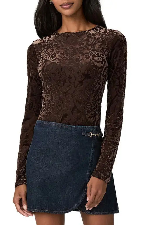 Paige Chelle Burnout Velvet Top - Hickory