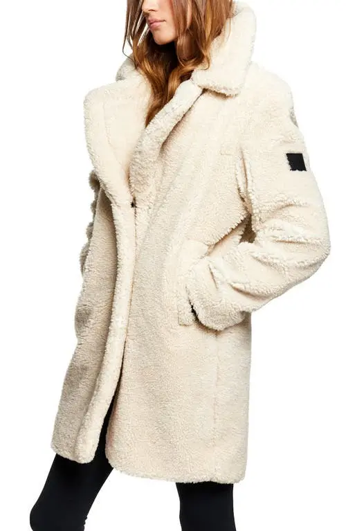 Sam. Faux Shearling Coat - Almond