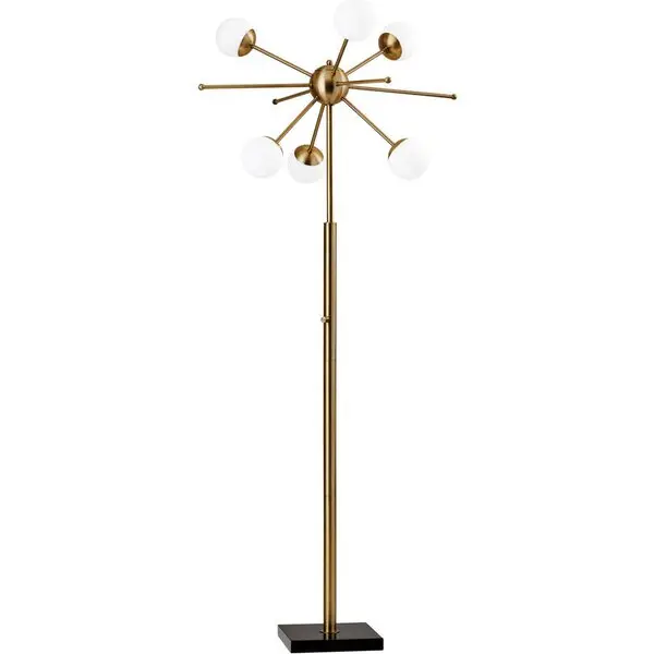ADESSO Doppler Led Floor Lamp - Antique Brass