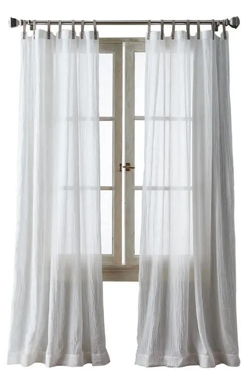 Dkny City Breeze Set Of 2 Faux Leather Tab Curtain Panels - White