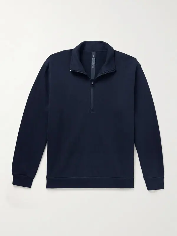 Lululemon Steady State Cotton-blend Jersey Half-zip Sweatshirt
