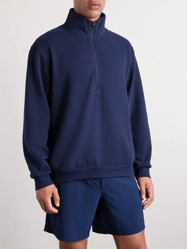Lululemon Steady State Cotton-blend Jersey Half-zip Sweatshirt