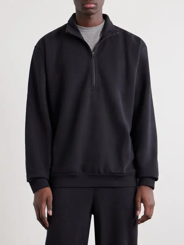 Lululemon Steady State Cotton-blend Jersey Half-zip Sweatshirt