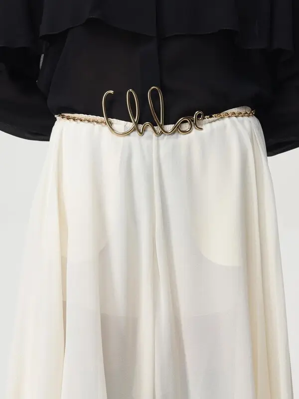 Chloé Script Logo Chain Belt - Gold