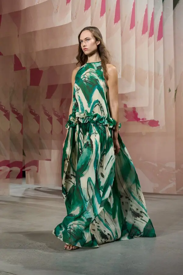 Ulla Johnson Helen Printed Gown - Portrait In Green