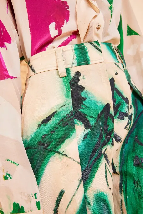 Ulla Johnson Mitchell Wide-leg Pant - Portrait In Green