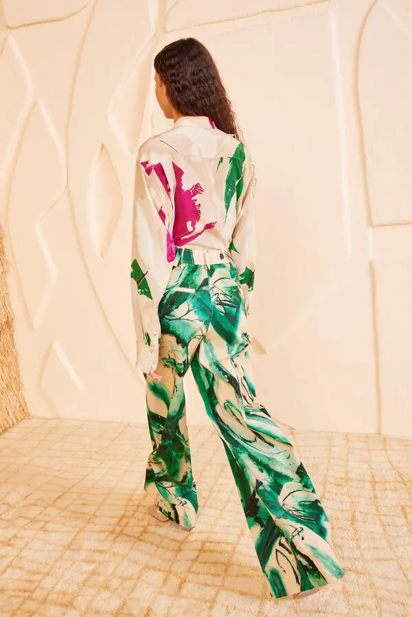 Ulla Johnson Mitchell Wide-leg Pant - Portrait In Green