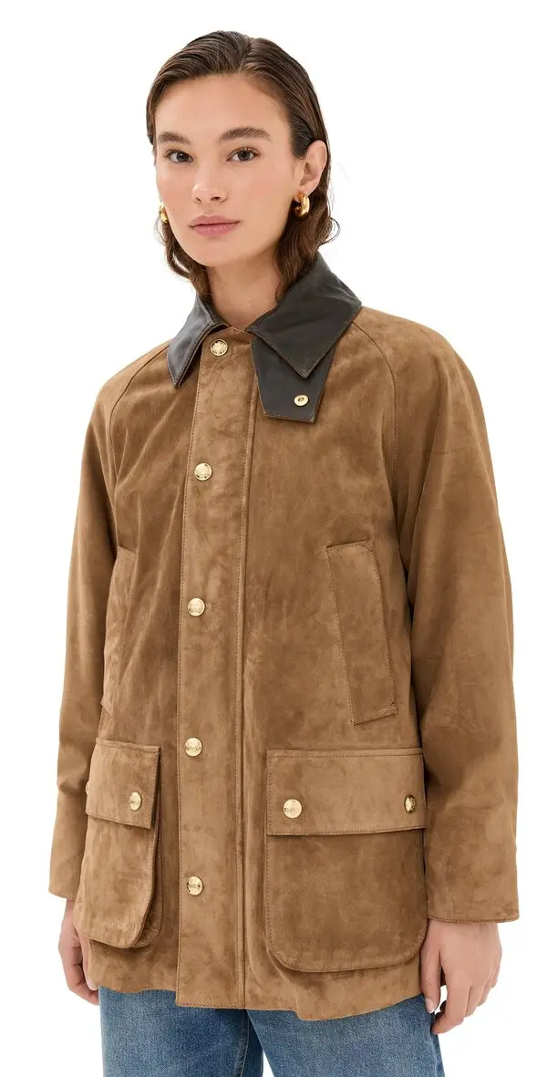 NILI LOTAN Kedem Suede Barn Jacket