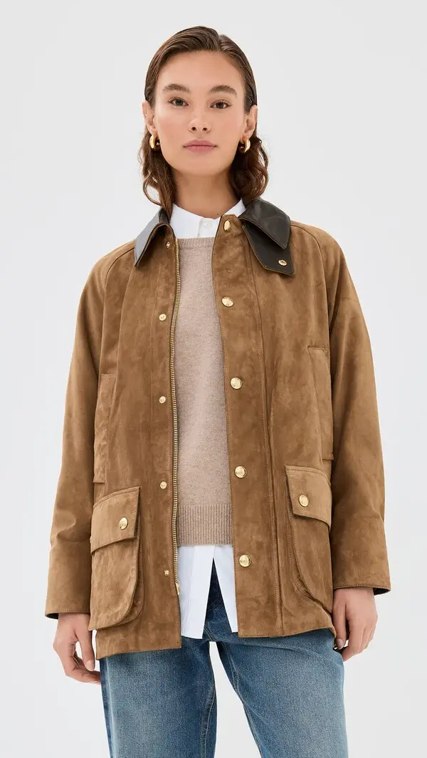 NILI LOTAN Kedem Suede Barn Jacket