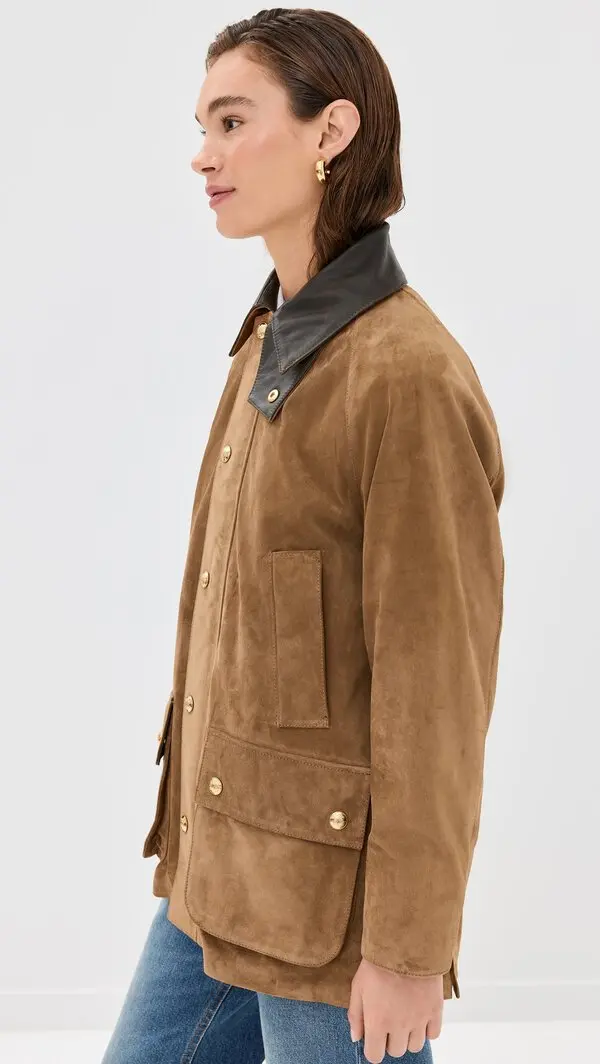 NILI LOTAN Kedem Suede Barn Jacket