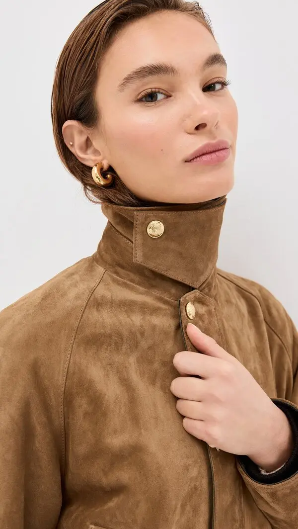 NILI LOTAN Kedem Suede Barn Jacket