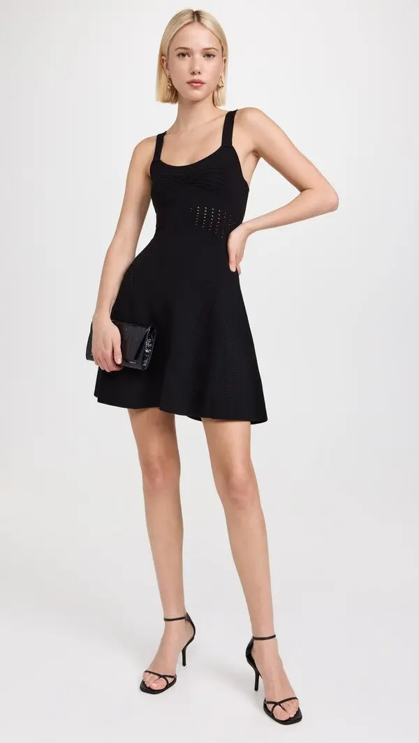 aje moonlight knit mini dress Moonlight Knit Mini Dress-BLACK / XXS