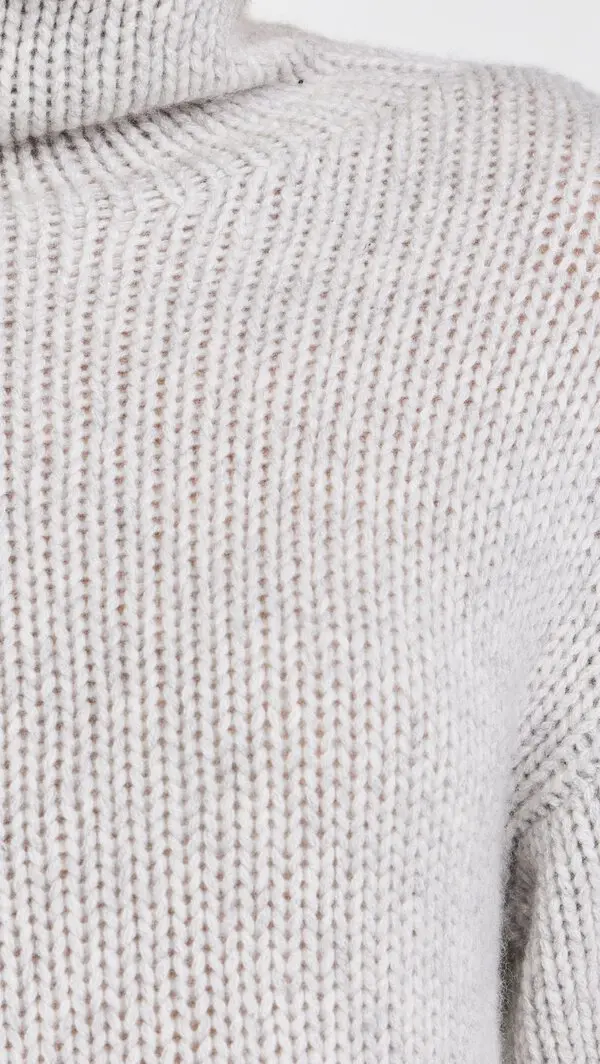 Sablyn Cropped Cashmere Turtleneck Sweater - Foggy