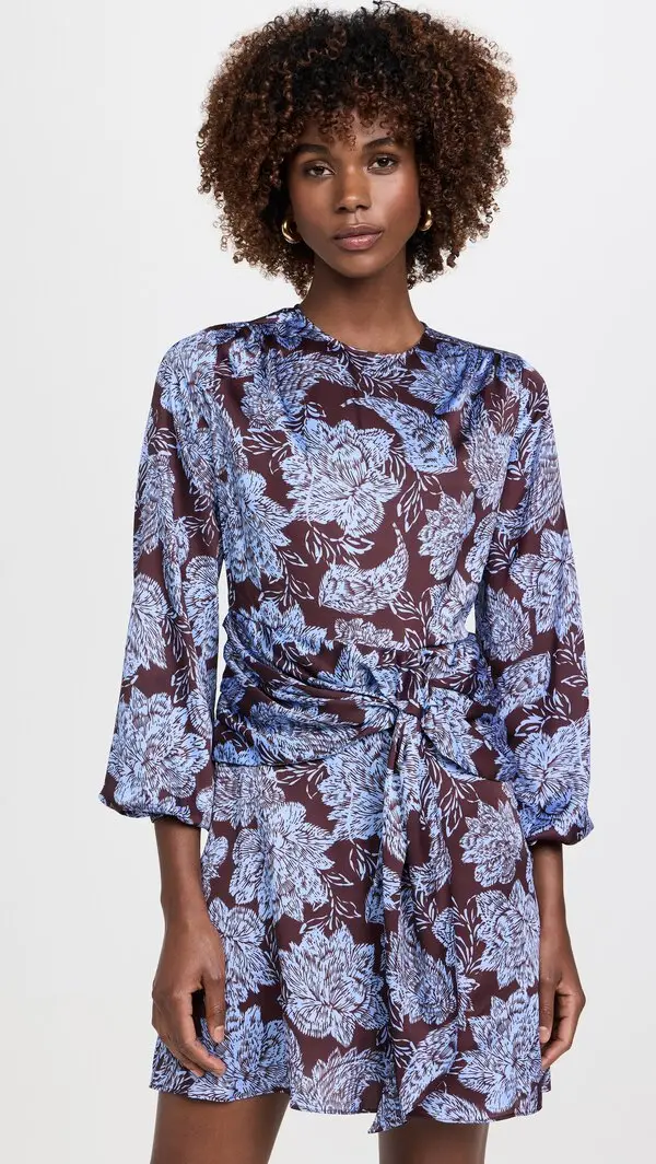 shoshanna floral mini dress Shoshanna Archie Floral-Print Denim Mini Dress