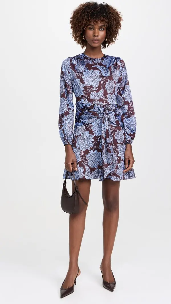 Shoshanna Lynne Floral Mini Dress In Chocolate/Lavender - 80% Off |  Editorialist