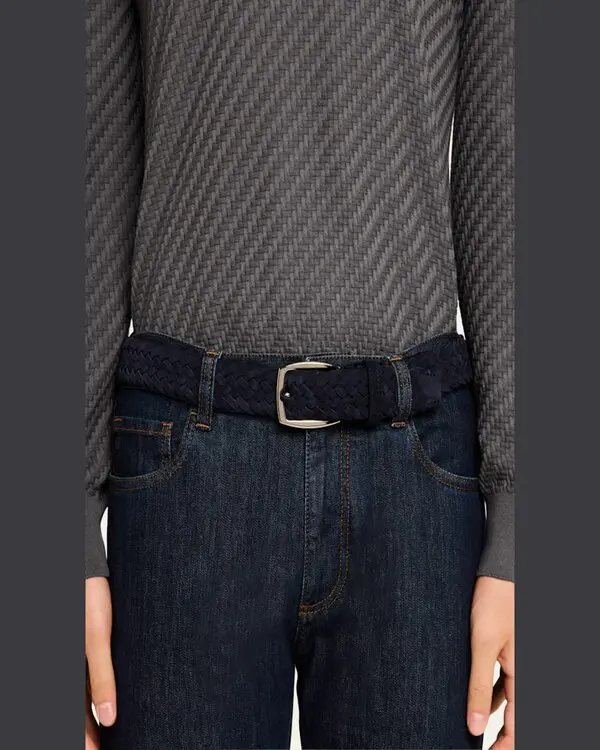 Brioni Woven Leather Belt
