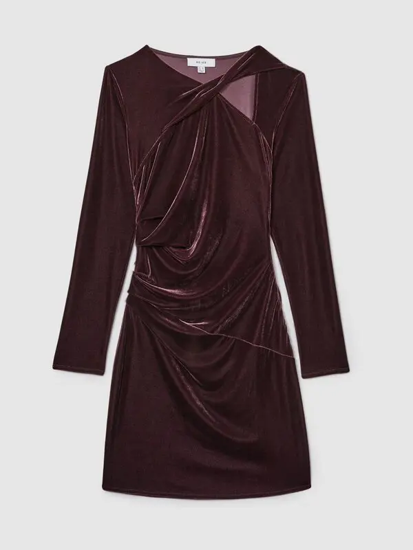 REISS Alba Velvet Mini Dress