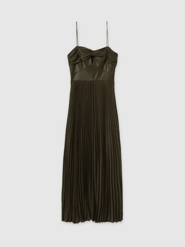 AMUR Twist Pleated Maxi Dress