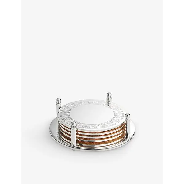 SOHO HOME Rochester Engraved -plated Coasters Set Of Four
