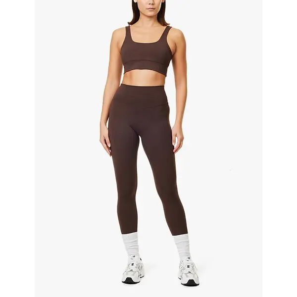 Varley Freesoft Removable-padding Stretch-woven Bra - Coffee Bean