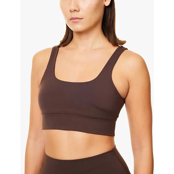 Varley Freesoft Removable-padding Stretch-woven Bra - Coffee Bean