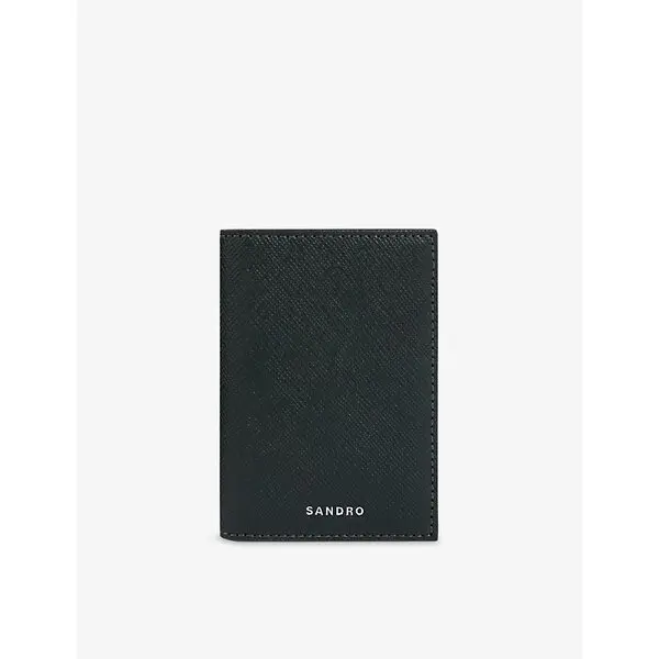Sandro Logo-embossed Faux-leather Card Holder - Green
