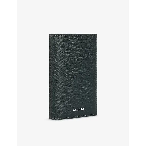 Sandro Logo-embossed Reconstituted Faux Leather Card Holder - Green