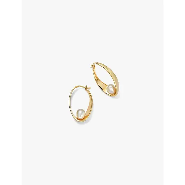 Astley Clarke Floe Pearl Hoop Earrings - Yellow Gold Vermeil