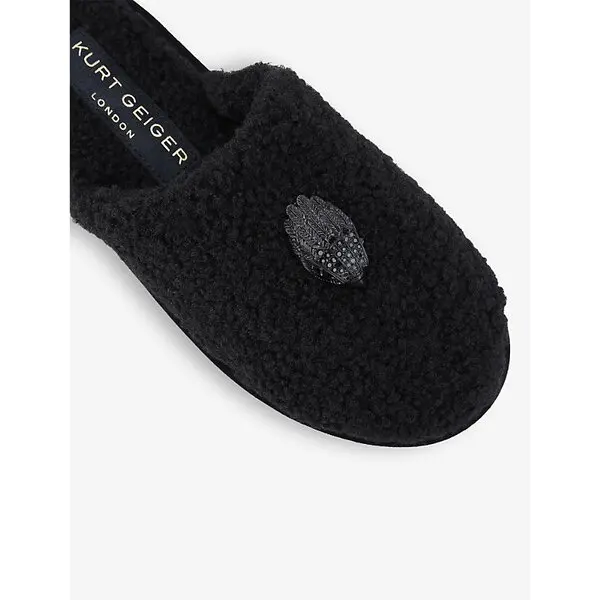 Kurt Geiger Kensington Eagle-logo Faux-shearling Slippers