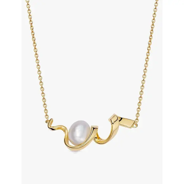 Astley Clarke Floe Freshwater Pearl Necklace - Yellow Gold Vermeil