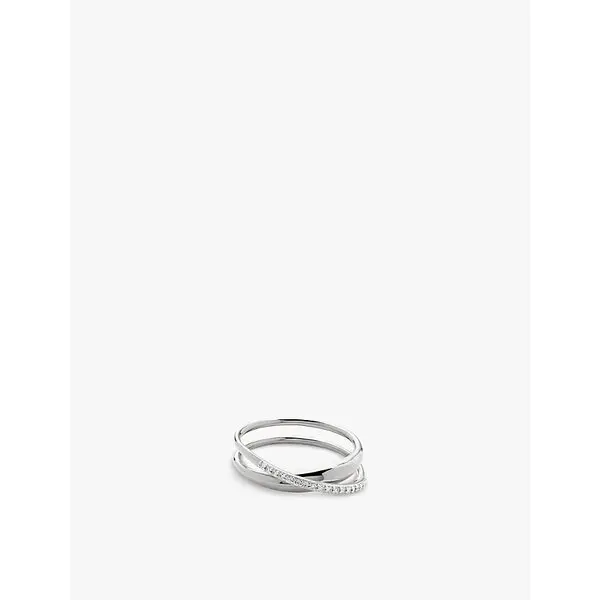 Monica Vinader Nura Wrap Diamond Ring - Sterling Silver