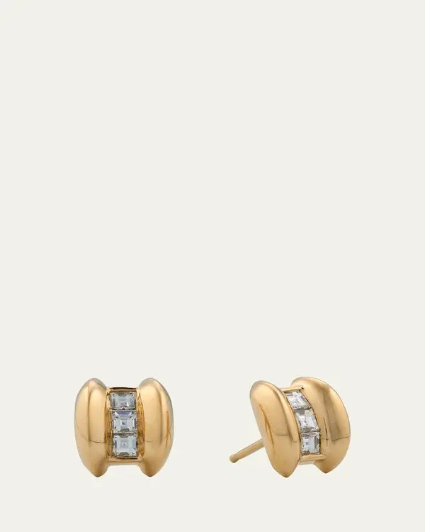 Lizzie Mandler 18k Yellow Diamond Stud Earrings - Gold