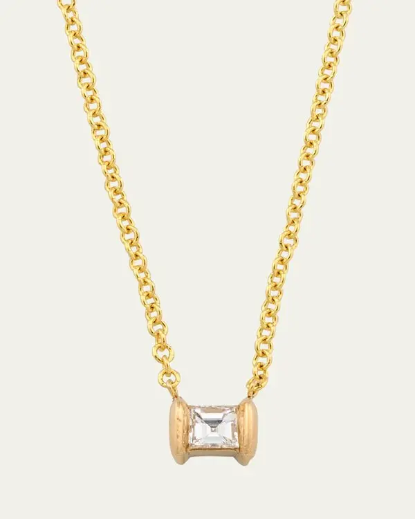 Lizzie Mandler Mini Anchor Carre Diamond Necklace - Gold