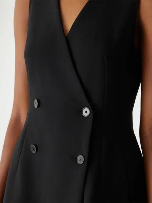 Rebecca Taylor Refined Suiting Double Breasted Mini Dress