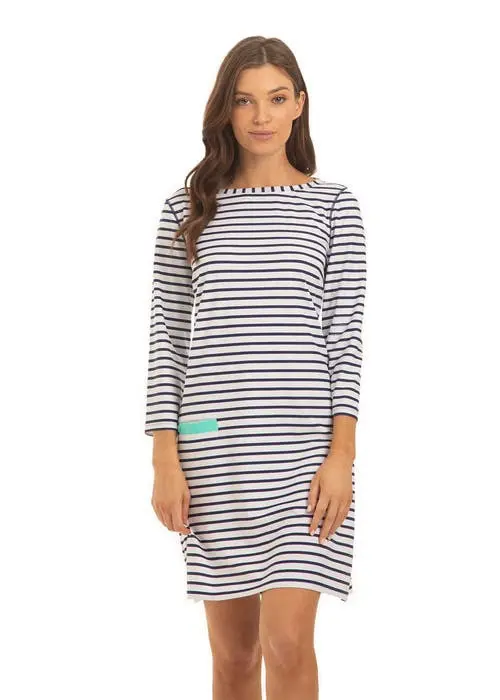 CABANA LIFE Shift Dress - Navy Stripe