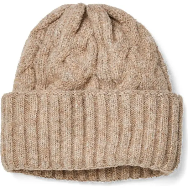 Free People Coast Line Cable Beanie - Fawn