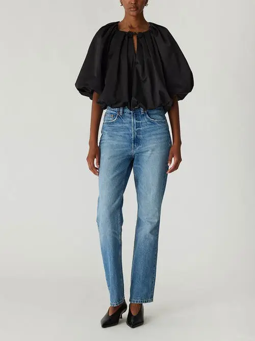 Rebecca Taylor Techy Sateen Bubble Blouse