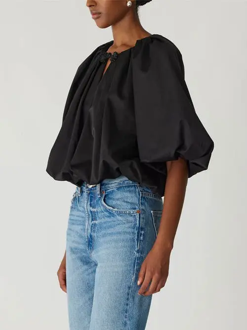 Rebecca Taylor Techy Sateen Bubble Blouse